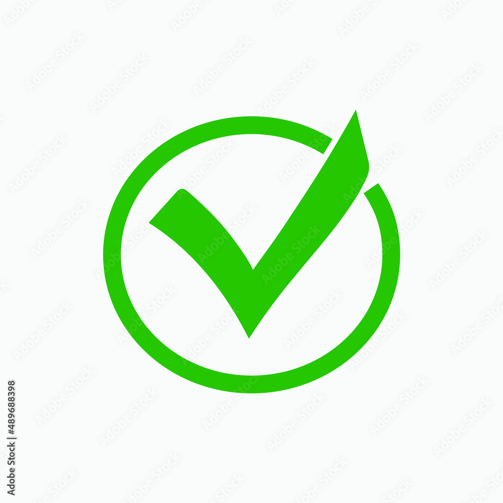 Check mark, checklist, check box icon vector isolated. Green tick sign ...