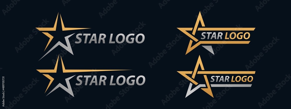 Set of star Logo design vector illustration Stock Vector | Adobe Stock