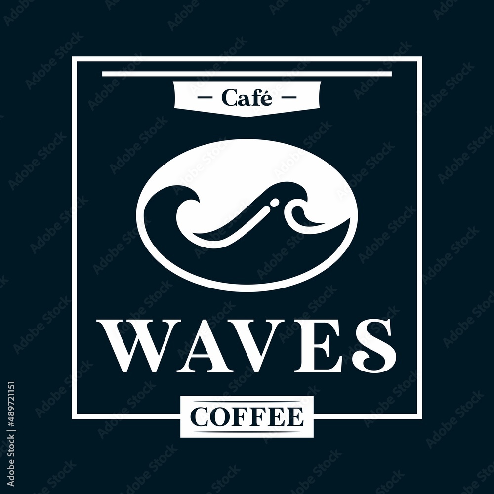 wave cofee logo design inspiration Stock Vector | Adobe Stock