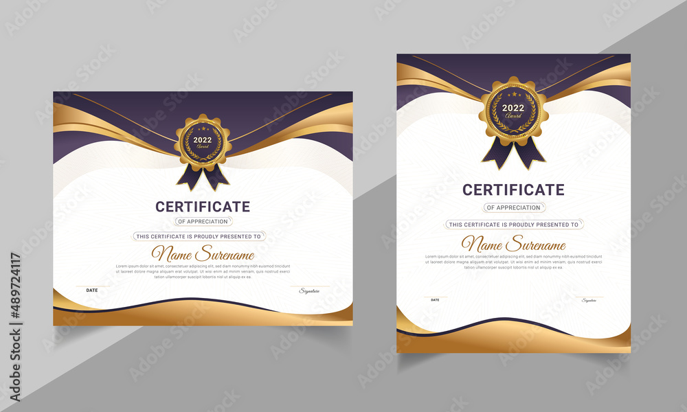 Certificate Template Design Stock Vector | Adobe Stock