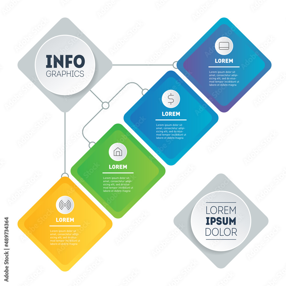 Infographics of technology or industrial process with four steps ...