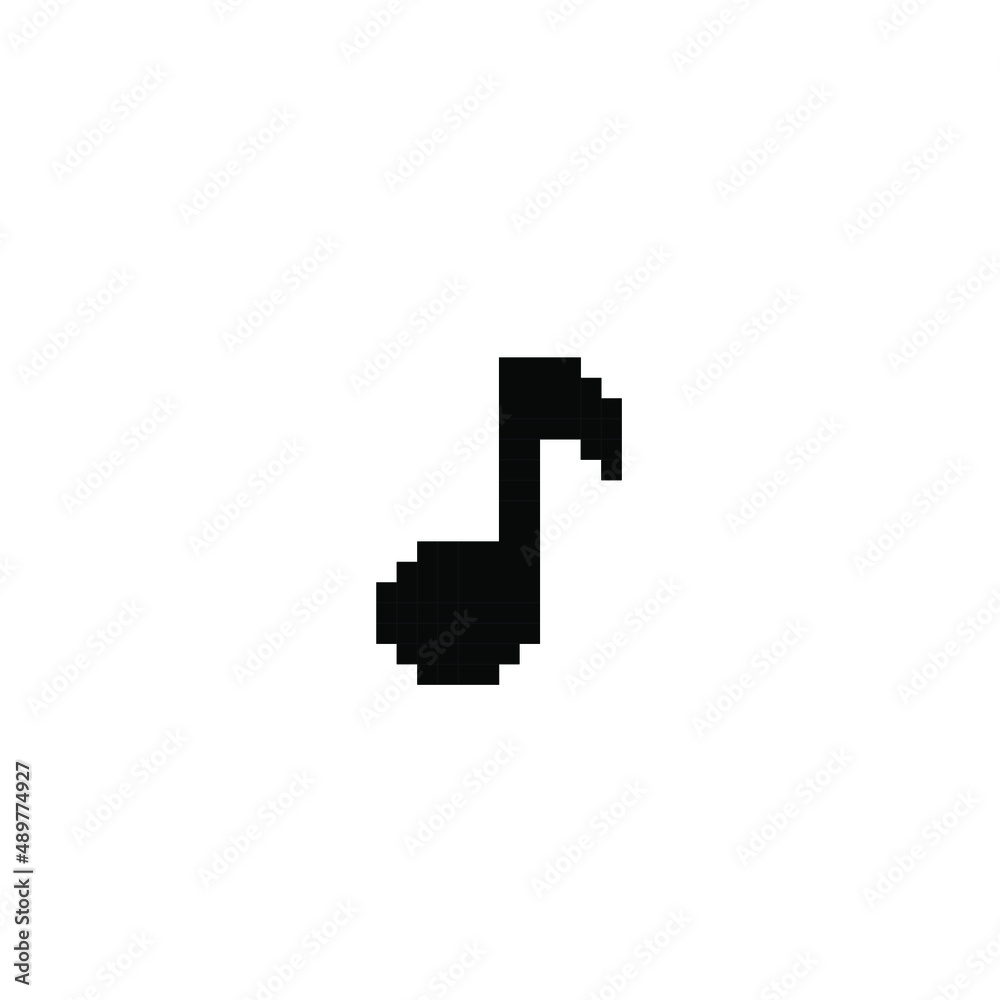 Music note, song, melody or tune pixel art icon for musical apps and ...
