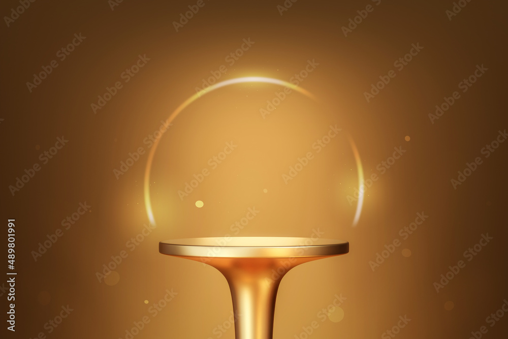 Empty stage gold luxury podium 3d background presentation scene of ...