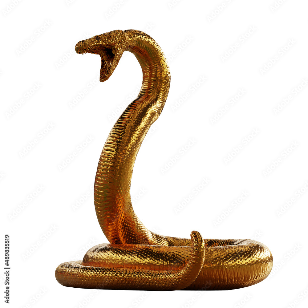 golden snake isolated on white background Stock Illustration | Adobe Stock