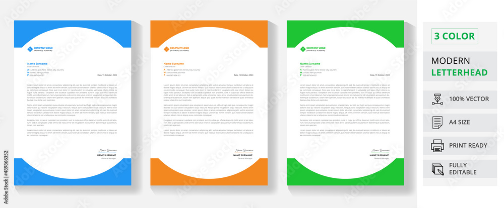 professional corporate business letterhead flyer design. simple ...