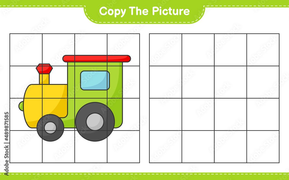 Copy the picture, copy the picture of Train using grid lines ...