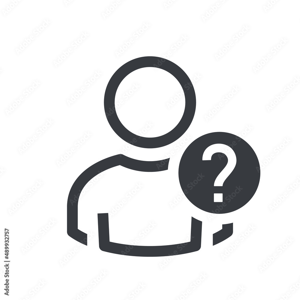 Question who icon. Person with question mark. Faq. Question man sign ...