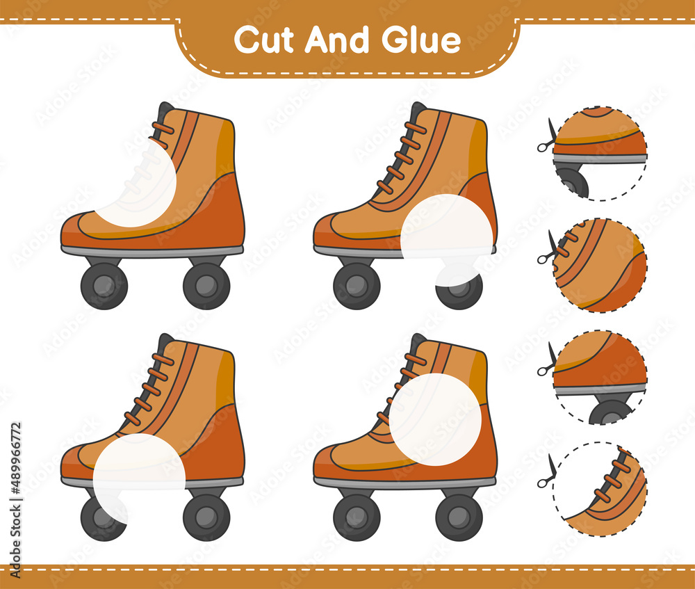 Cut and glue, cut parts of Roller Skate and glue them. Educational ...