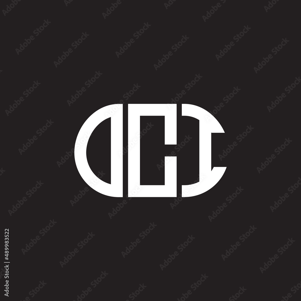 OCI letter logo design on black background. OCI creative initials ...