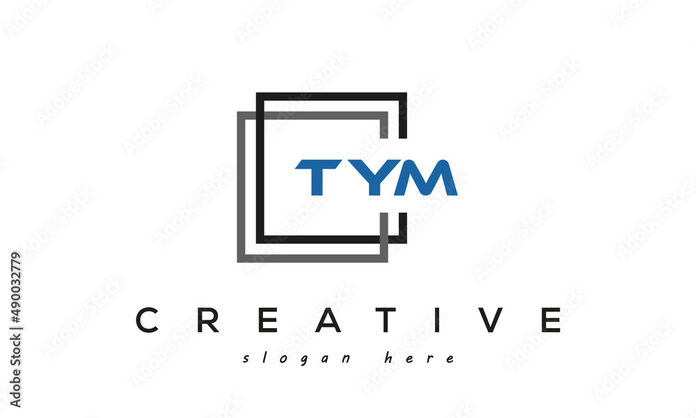 TYM creative square frame three letters logo Stock Vector | Adobe Stock