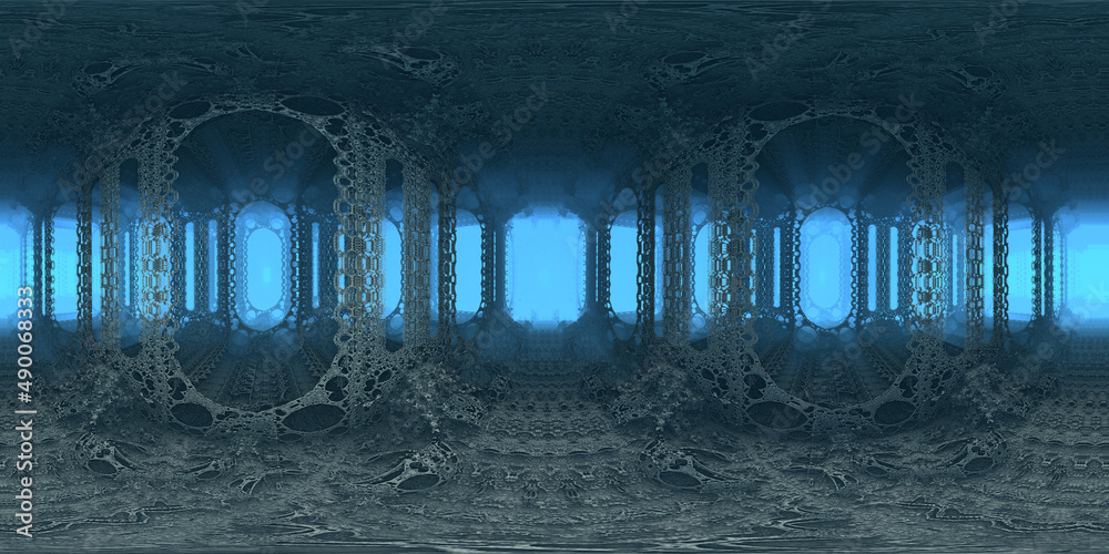 360 degree labyrinth, abstract maze background, equirectangular ...