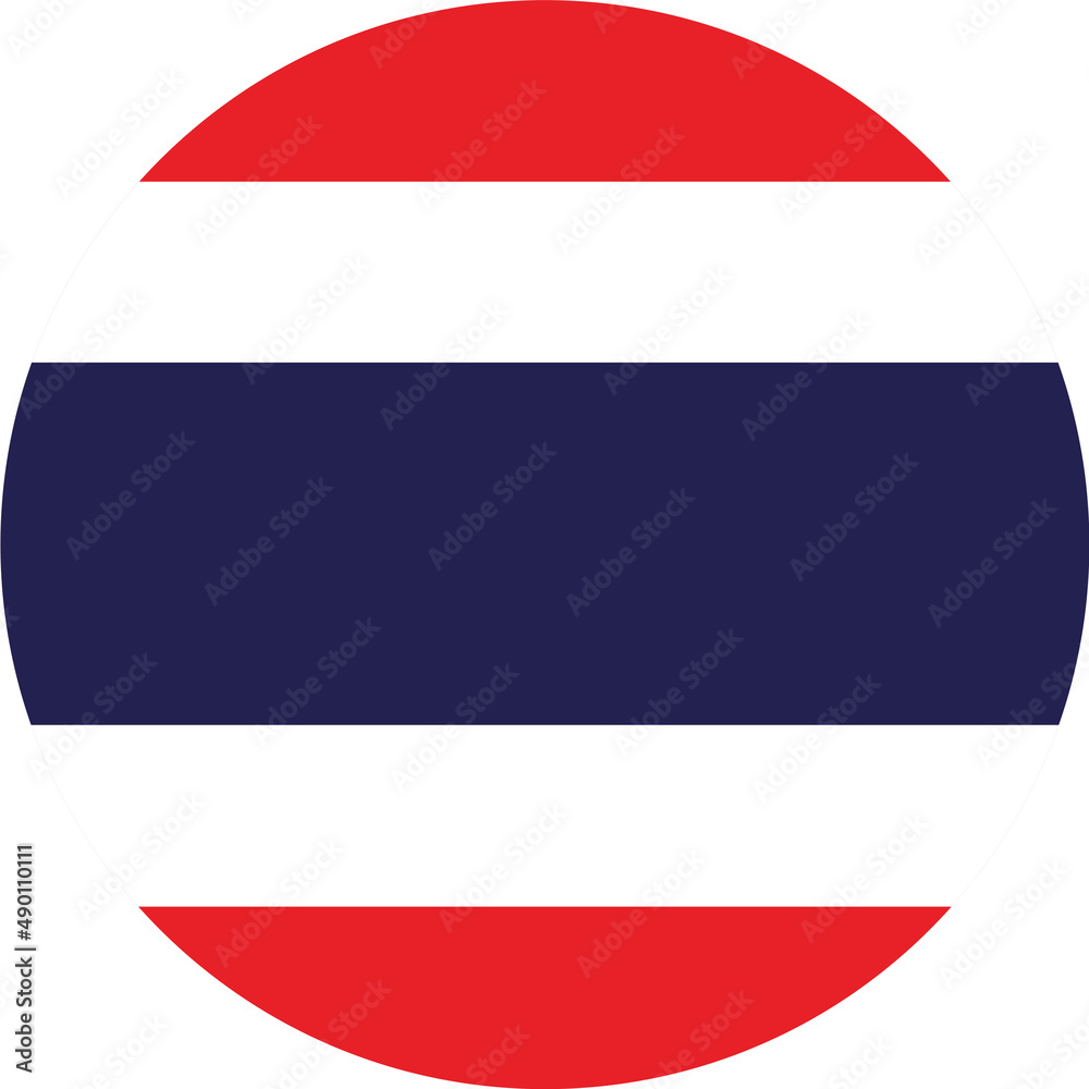Thailand flag in circle shape isolated on png or transparent background ...