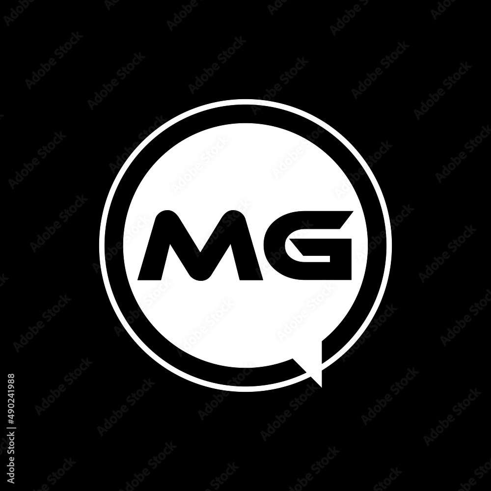 MG letter logo design with black background in illustrator, vector logo ...