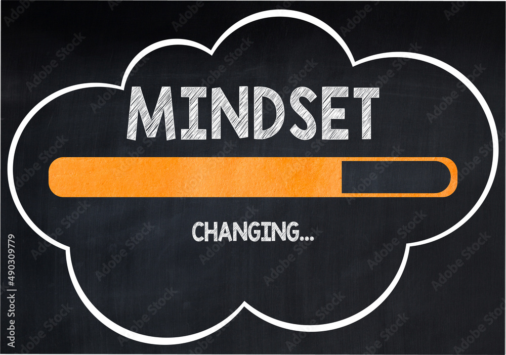 Mindset on Chalkboard Concept,loading bar background,blackboard ...
