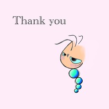 Cute Worm Thank You Card Free Stock Photo - Public Domain Pictures