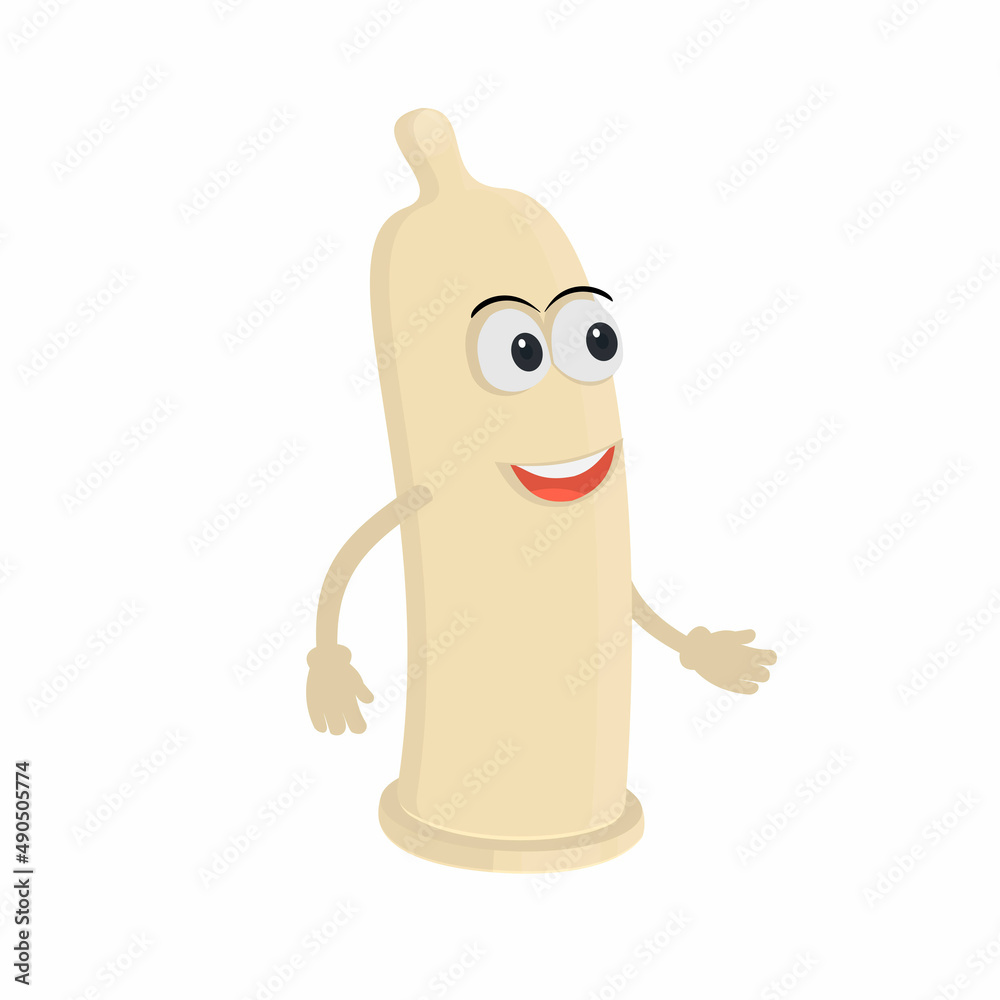 Condom. Cartoon character, vector illustration Stock Vector | Adobe Stock