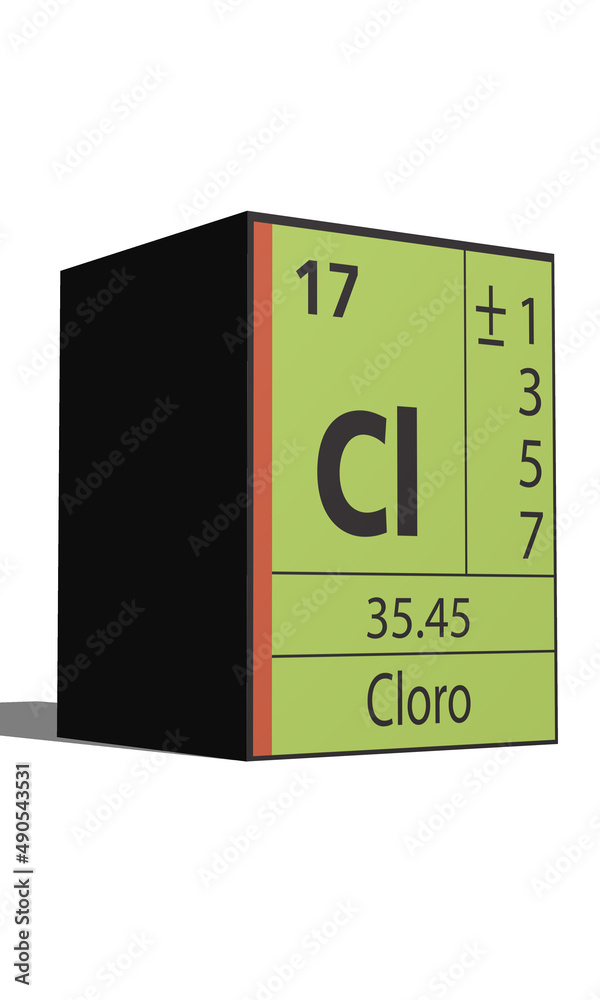Cloro, Elementos de la tabla periódica Stock Illustration | Adobe Stock