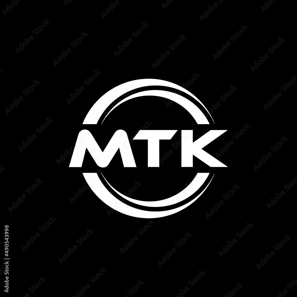 Stock-Vektorgrafik „MTK letter logo design with black background in ...