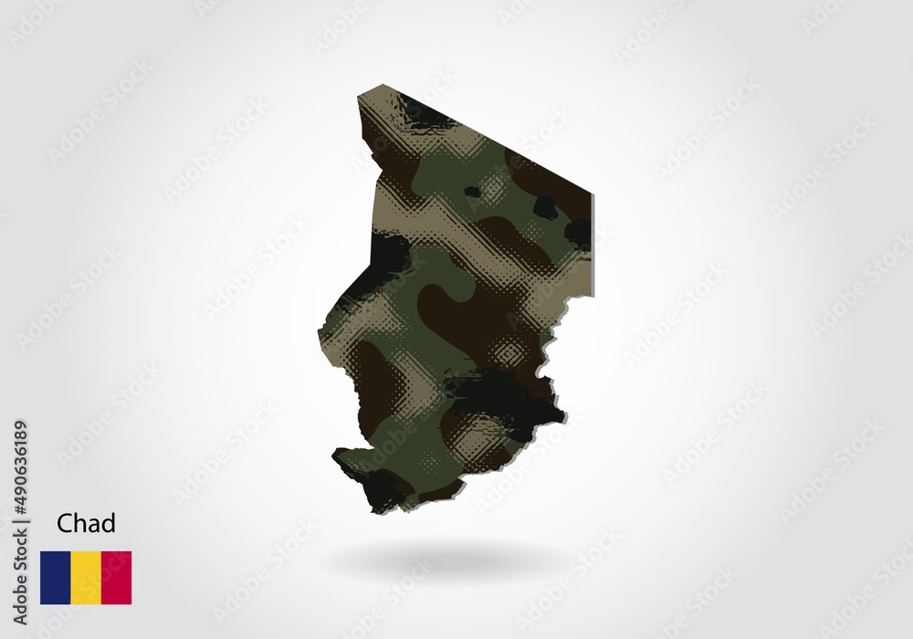 chad map with camouflage pattern, Forest - green texture in map ...