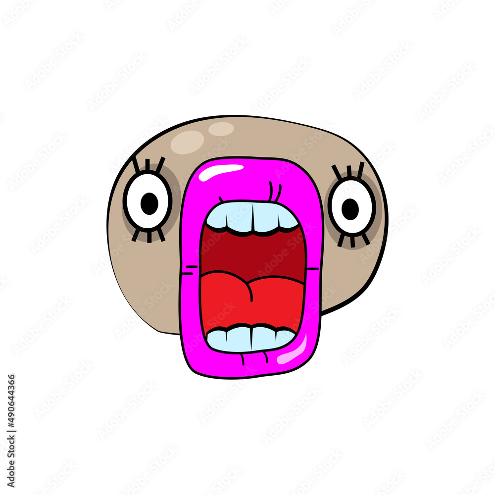 Open mouth, dropped jaw, surprise emoticon meme Stock Illustration ...