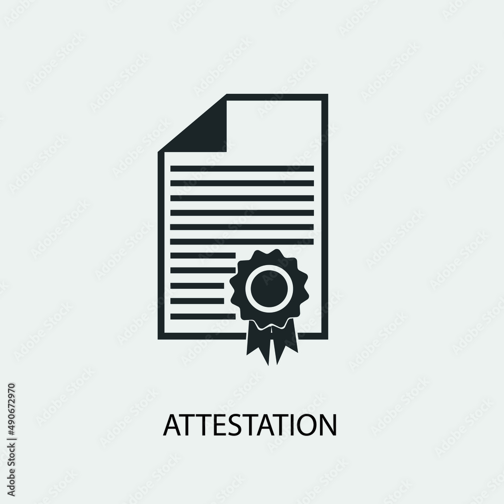 Attestation vector icon illustration sign Stock Vector | Adobe Stock