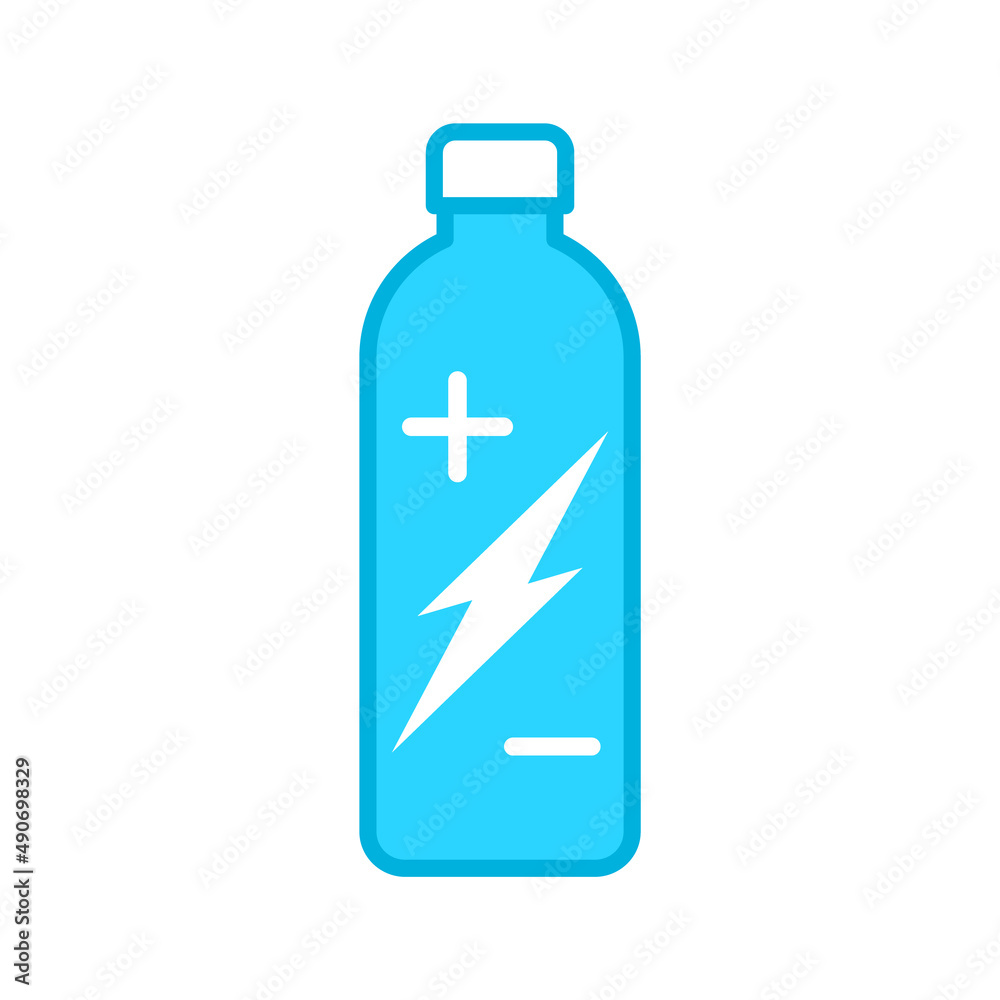 Electrolyte drink bottle icon. Electrolyte enriched product. Beverage ...