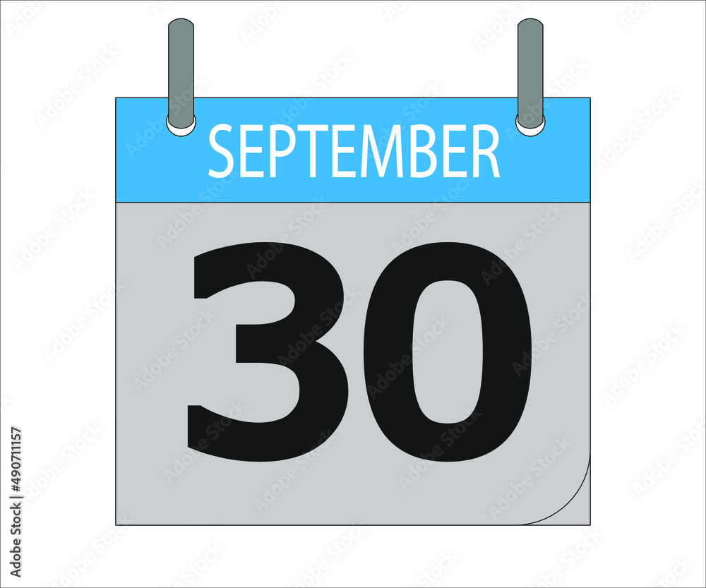 September 30th. Calendar icon. Date day of the month Sunday, Monday ...