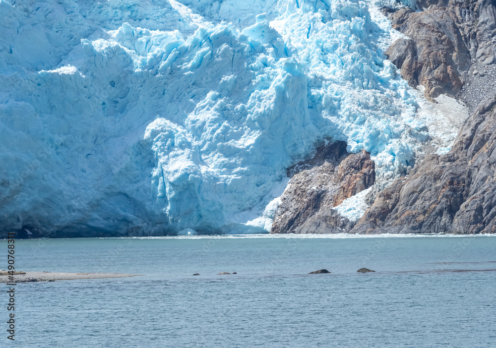 Stunning glaciers and waterfalls along the Beagle Channel, a strait in ...