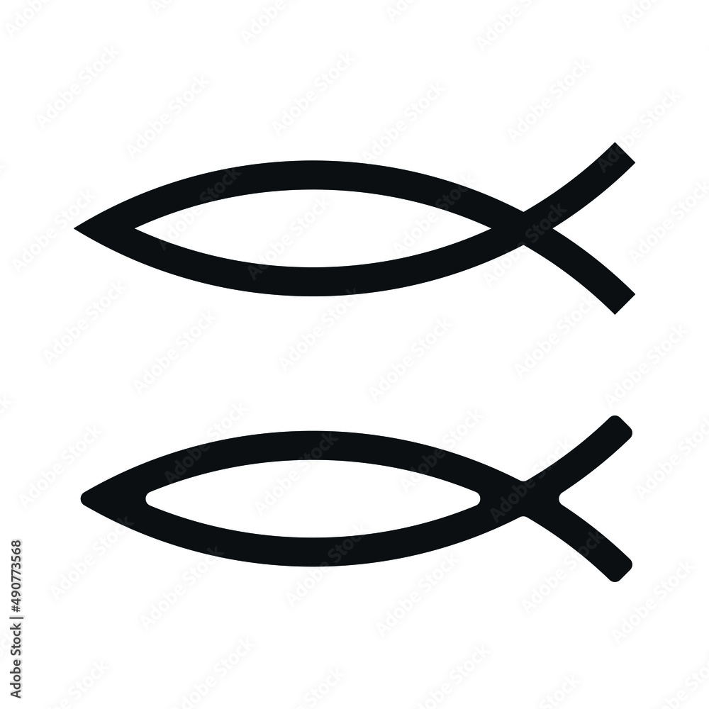 Vector symbol of fish in blue and yellow colors. Stock Vector | Adobe Stock