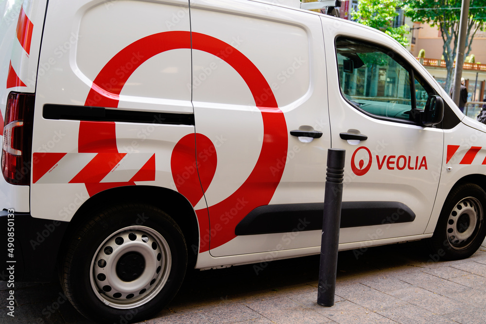 Veolia sign text and brand logo French company Environnement and ...