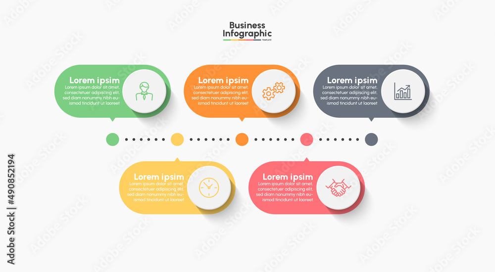 Business infographic timeline icons designed for abstract background ...