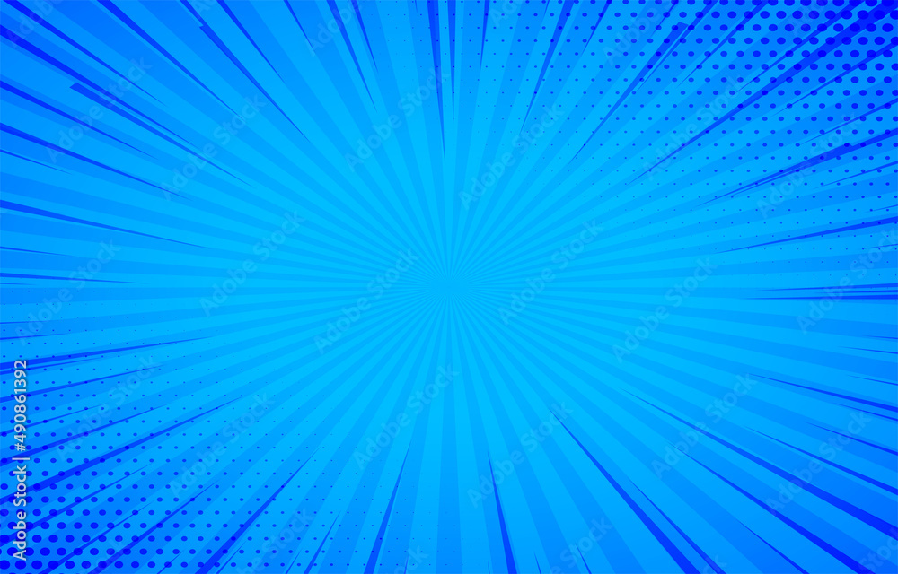 blue comic background with lines halftone Stock Vector | Adobe Stock