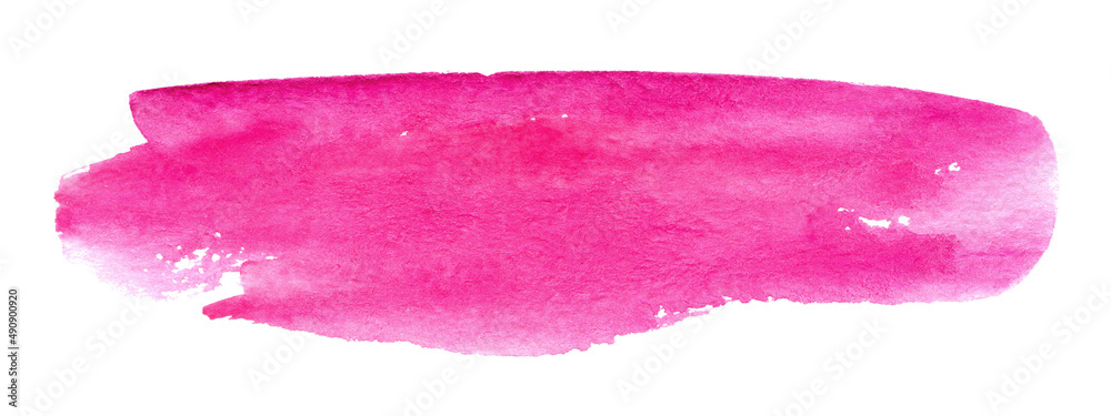 Abstract pink watercolor shape as a background isolated on white ...