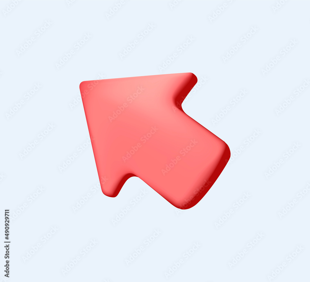 Arrow Pointer Mouse Cursor Computer Interface 3d Vector Icon Cartoon Minimal Style Cursor