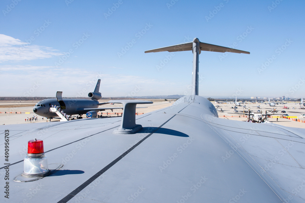 fuselage with t-tail and anti collision light of an US Air Force ...
