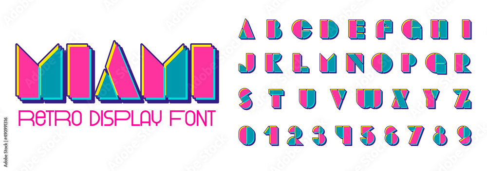 90s 80s Style Geometric Font. Bauhaus Modern Typography. Font for ...