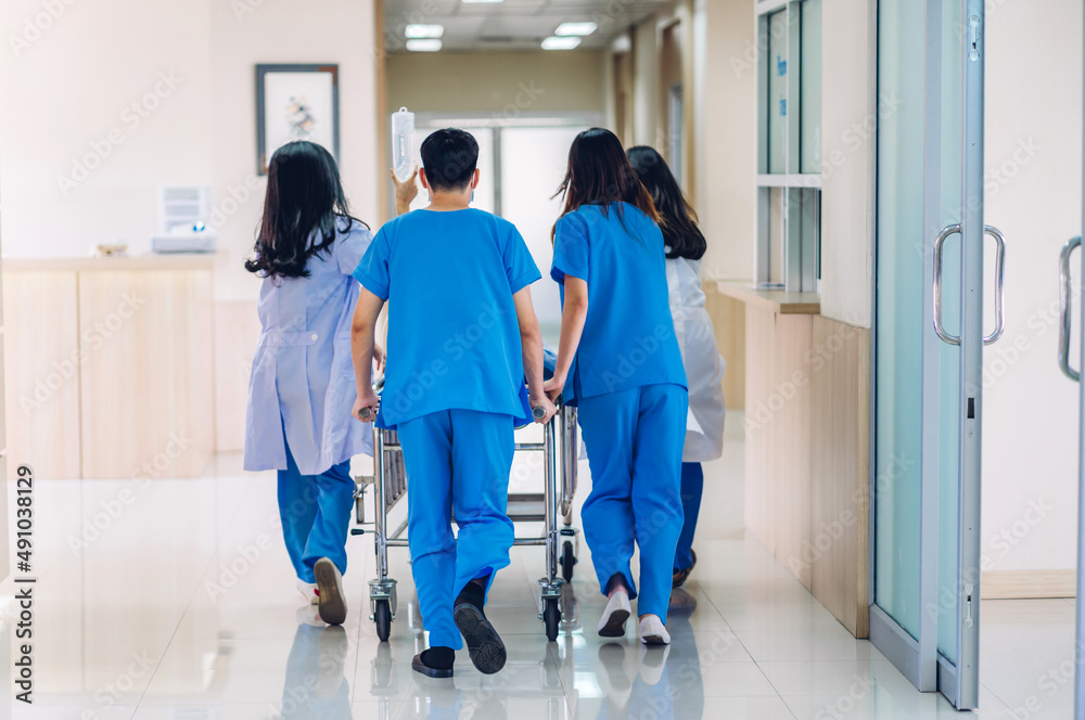 Group of professional medical doctor team and assistant with ...