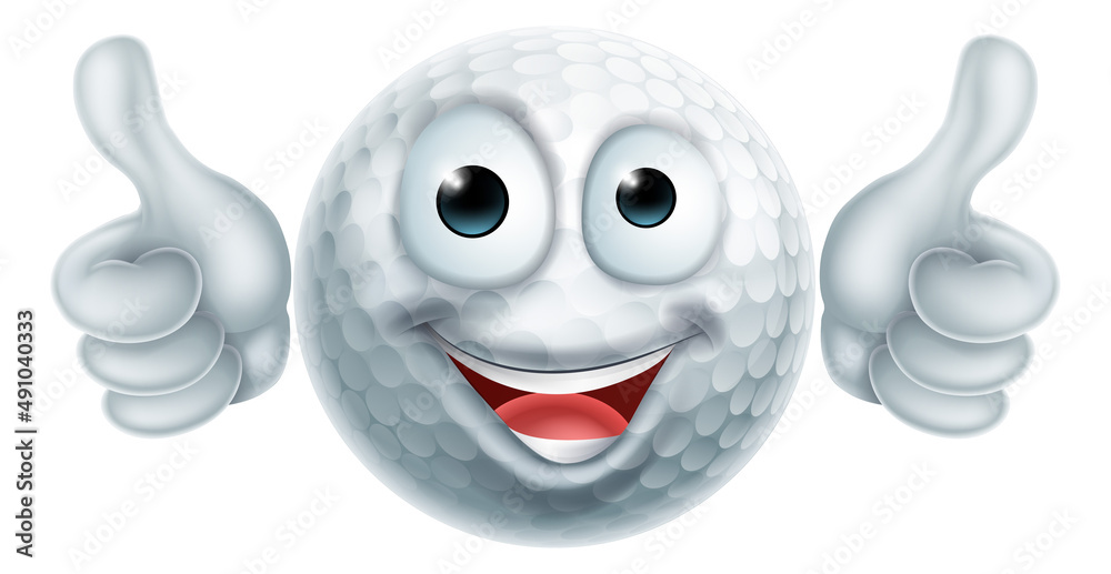 Golf Ball Emoticon Face Emoji Cartoon Icon Stock Vector | Adobe Stock