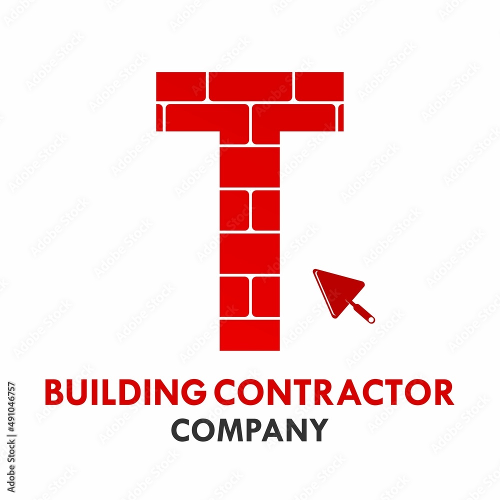 Letter t with brick logo template illustration. suitable for web ...