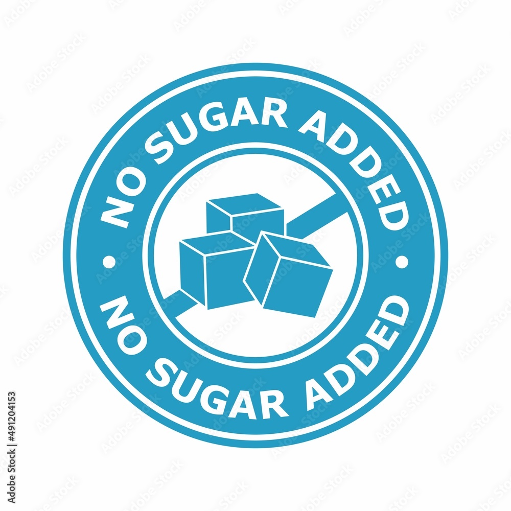 No sugar added sign vector template logo. Suitable for business, food ...
