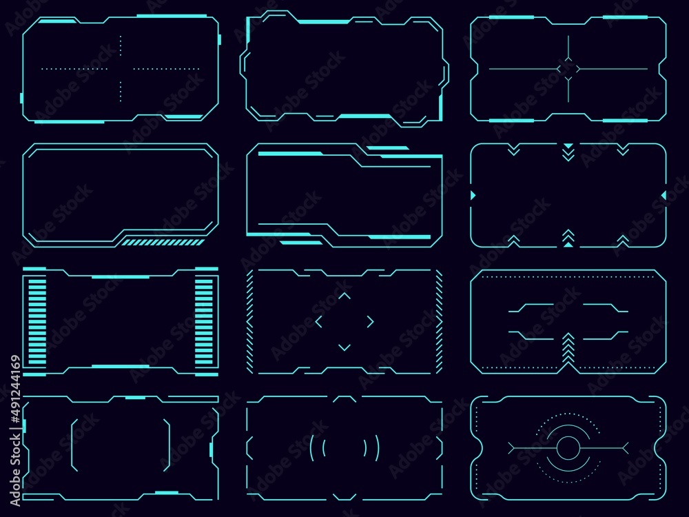 HUD frames. User interface elements. Futuristic Sci Fi template ...