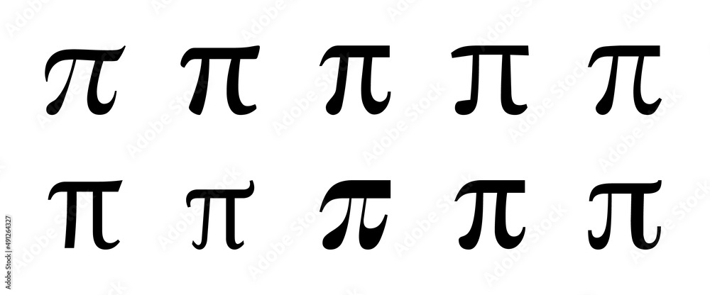 Pi symbol icon set. Set of pi symbols vector Stock Vector | Adobe Stock