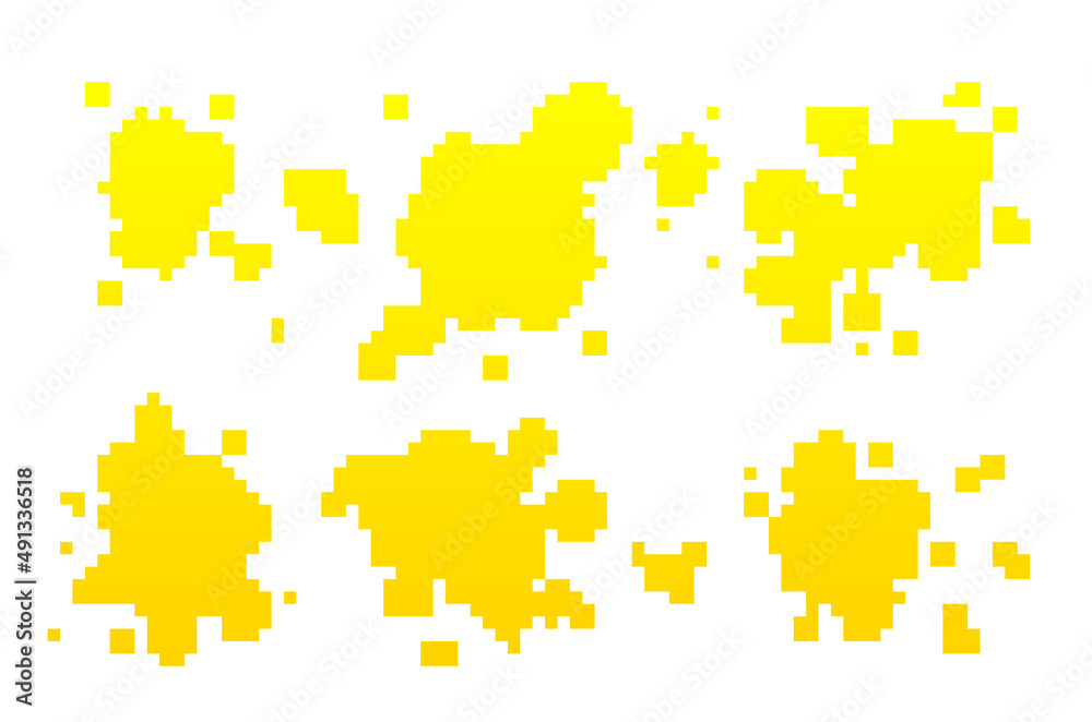 Pixel Art Yellow Paint Splatter Background Stock-illustration | Adobe Stock