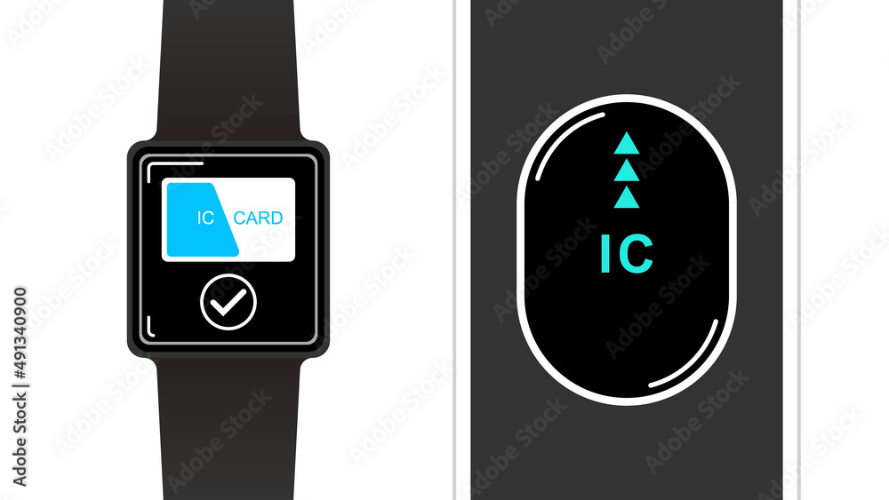 Pass through ticket gate with smartwatch. Subway and airport ticket ...