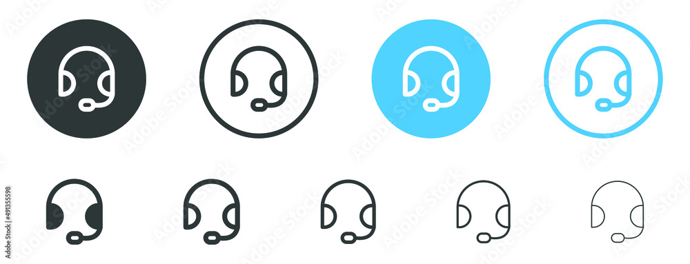 Customer service icon headphone icons. customer support headset icon ...