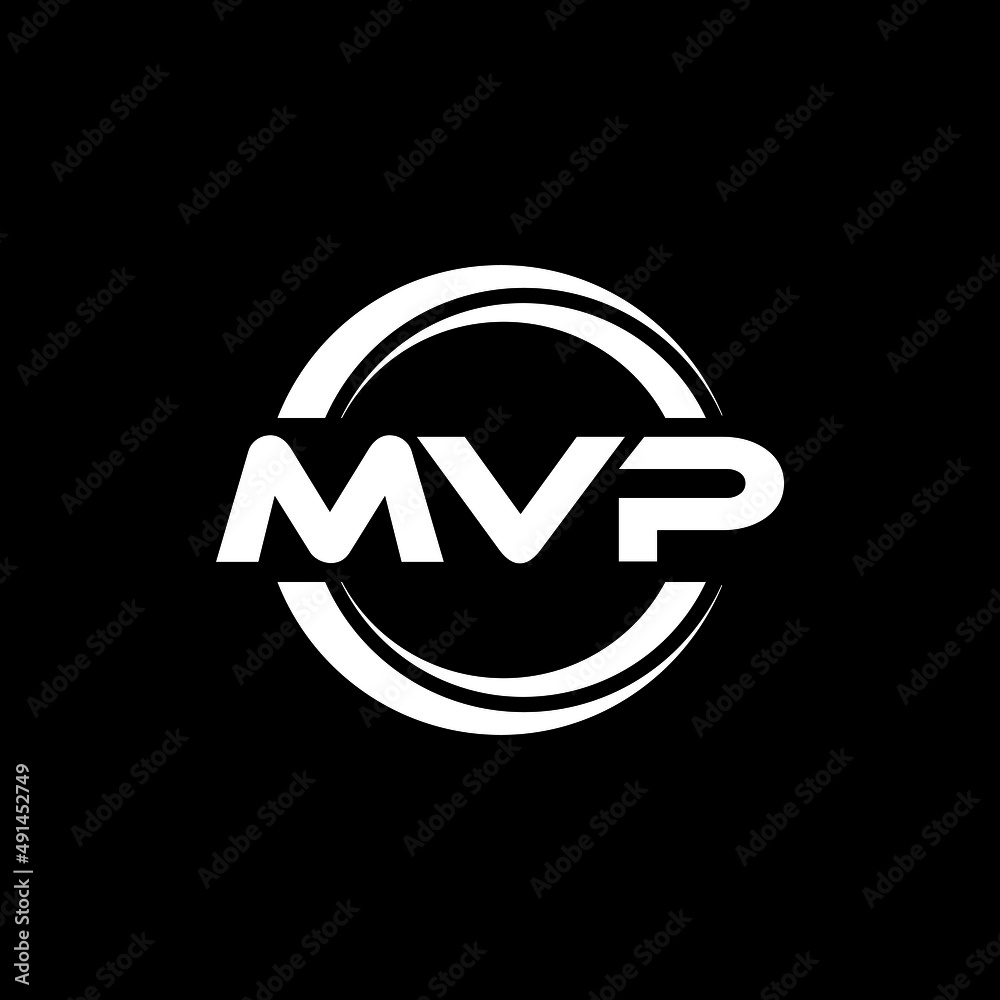 MVP letter logo design with black background in illustrator, vector ...