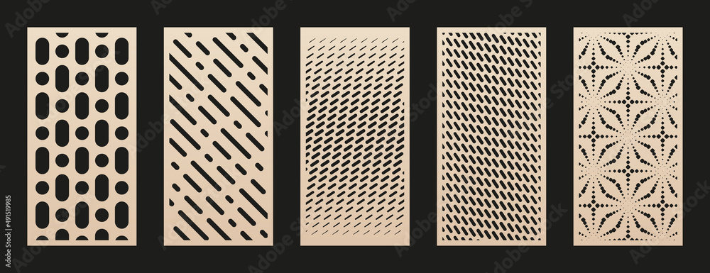 Vector de Stock Collection of laser cut panels. Abstract geometric ...