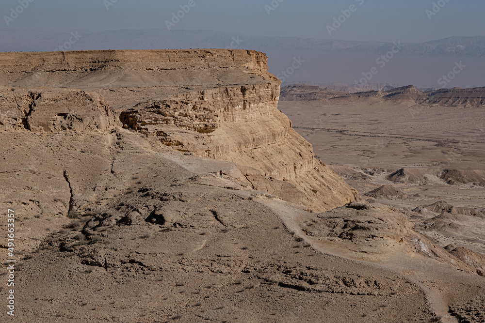 Aerial view of the Ramon Crater as seen from the summit of Mount Ardon ...