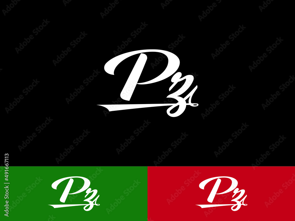 Minimal PZ Handwriting Letter Logo Design, Signature Pz zp Logo For ...
