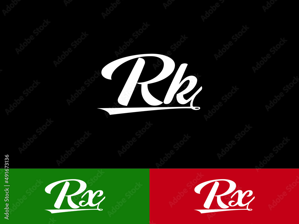 Typography RK Signature Logo, Signature Rk kr Logo Letter Vector Image ...